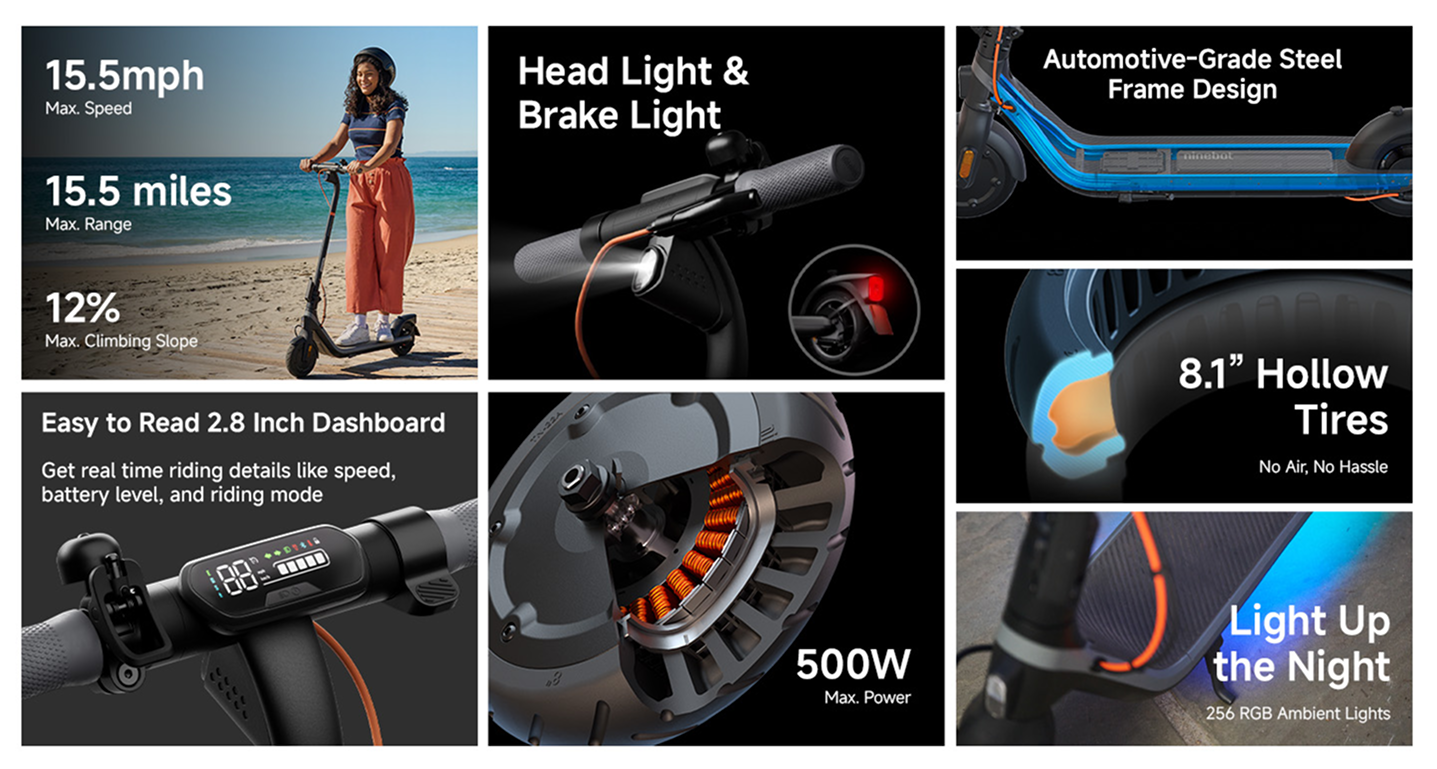 Segway DLX2 Plus Electric Scooter | Lightweight & Easy to Ride